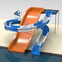 China 3M Height Commercial Water Park Slide Equipment with 8-10mm Fiberglass Construction and 1-Year Warranty for sale