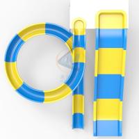 China Commercial Low Platform Water Slide MLWM008 with 8-10mm Fiberglass Thickness and Custom Height Options for sale
