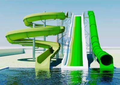 China Commercial Fiberglass Pool Slide 7m Height with 5-10m Platform for Public Swimming Pools and Amusement Parks for sale