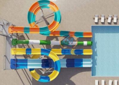 China Fiberglass Pool Slide 400m3/h Water Flow Combined Slide for Resort Villa Backyard for sale