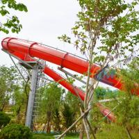 China Aqualoop Water Slide FRP Material 10-12mm Thickness >15m Height for Water Parks for sale