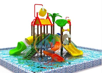 China MILAN Outdoor Water Playground 5x4.5m Plastic Aqua Park for Children with 100 Kid Capacity for sale