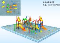 China Children Water Playground Plastic Slide 6x4.5m with 114mm Steel Structure for Amusement Centers for sale