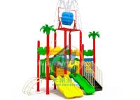 China Commercial Kids Water Park Playground 6x5m Outdoor Water House with Plastic Slides and Galvanized Steel Structure for sale
