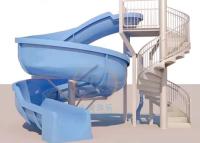 China Fiberglass Curved Water Slide for Hotel Pools - 60-90cm Depth, 60-80m³/hour Flow, Custom Height for sale