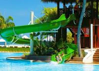 China Fiberglass Curved Water Slide for Hotel Pools - 60-90cm Depth, 60-80m³/hour Flow, Custom Height for sale