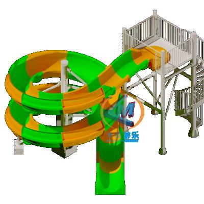 China Custom FRP Spiral Water Slide for Pools - 60-80 m³/hour Flow Rate, 12+ Year Durability for sale