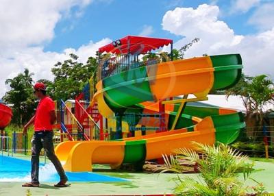China Commercial Fiberglass Spiral Water Slide 3.0m Height with 60-80 m³/hour Flow for Pools & Amusement Parks for sale