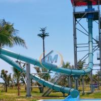 China Aqua Park Aqualoop Spiral Water Slide 17m Height with 10-12mm Translucent Fiberglass for Commercial Use for sale