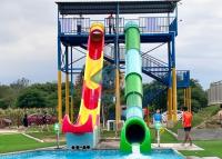 China Commercial Straight Fiberglass Pool Slide 8-10mm Thickness with Hot-Dipped Galvanized Steel Support for sale