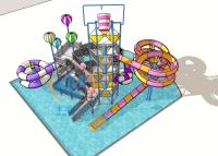 China Custom Candy Theme Water Playground 26x18x15m with FRP Slides for Swimming Pool Resort Villa Installation for sale