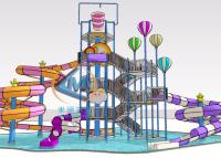 China Custom Candy Theme Water Playground 26x18x15m with FRP Slides for Swimming Pool Resort Villa Installation for sale