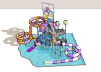 China Custom Candy Theme Water Playground 26x18x15m with FRP Slides for Swimming Pool Resort Villa Installation for sale