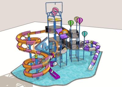 China Custom Candy Theme Water Playground 26x18x15m with FRP Slides for Swimming Pool Resort Villa Installation for sale