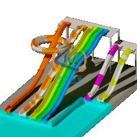China Commercial Water Park Slide Design 10x9m Pool with 7m Height Platform for Outdoor Public Parks for sale