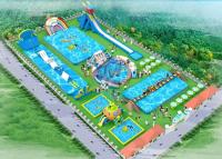 China PVC Tarpaulin Inflatable Water Park Equipment 100x50m Dimension with 1-Year Warranty and Custom Design Options for sale