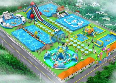 China PVC Tarpaulin Inflatable Water Park Equipment 100x50m Dimension with 1-Year Warranty and Custom Design Options for sale