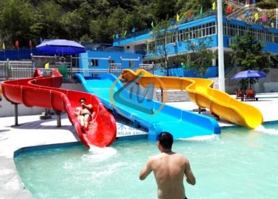China Commercial Water Park Slide 1.9m Height with 8-10mm Fiberglass Construction and Hot-Dip Galvanized Steel Frame for sale