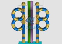 China Symmetrical Pattern Water Park Slide 6M Height with 8-10mm Fiberglass for Children's Swimming Pool for sale