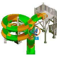 China Fiberglass Water Spiral Slide 6-8mm Thickness for Swimming Pools with 60-80m³/h Water Flow for sale