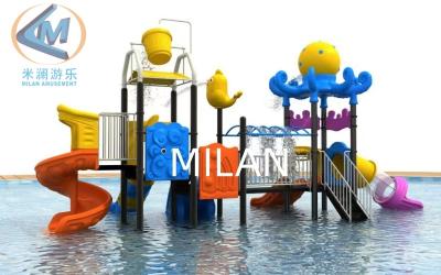 China Ocean Theme Outdoor Water Playground Plastic Slide for Children Pool 7x5.8m for sale