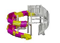 China FRP Single Water Slide for Swimming Pool Hotel Pool Custom Height 1010mm Width for sale