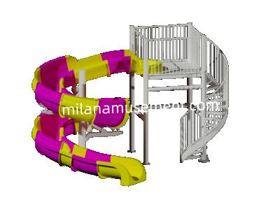 China FRP Single Water Slide for Swimming Pool Hotel Pool Custom Height 1010mm Width for sale
