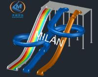 China Fiberglass Water Park Slide 9M Height 1010mm Width Single Rider Custom Colors for sale