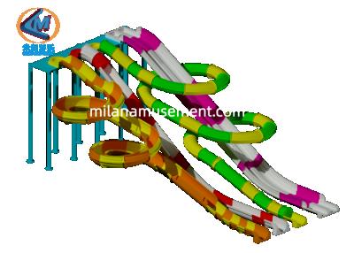 China FRP Fiberglass Water Slide 8-10mm Thickness Customizable Height 9M for Adults and Big Kids for sale