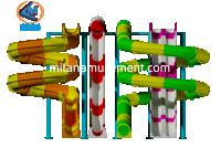 China Custom Height FRP Fiberglass Pool Slide 9M for Indoor Outdoor Aquatic Use for sale