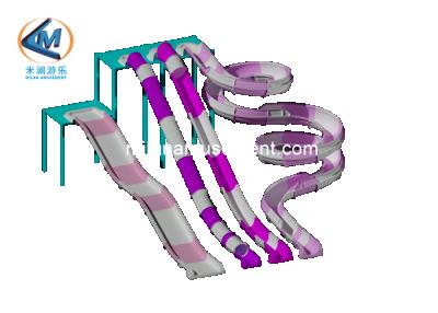 China Custom Height UV Resistant Water Park Slide 7M Hot-dip Galvanized Steel Support Indoor Outdoor for sale