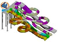 China Commercial Fiberglass Water Slide 8-10mm Thickness Custom Height 12 Years Lifespan for sale
