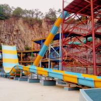 China Commercial Outdoor Boomerango Water Slide 17m Height 10-12mm FRP for Water Parks for sale