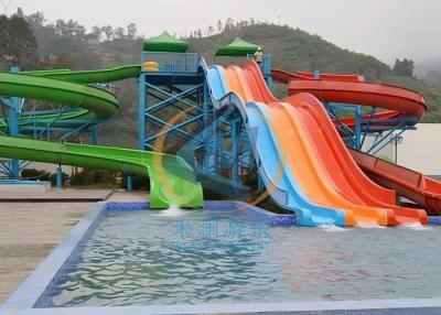 China Commercial Fiberglass Water Pool Slide 15m Platform Height 10-12mm Thickness for sale