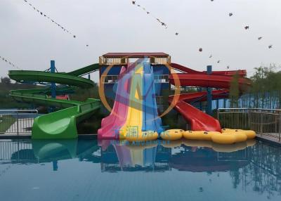 China Fiberglass Water Slide 9m 12m Height Customizable for Aqua Park for sale