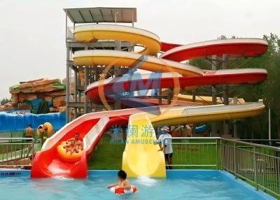 China 9m Height Spiral Fiberglass Water Pool Slide Customizable 60-80cbm/h Flow for sale