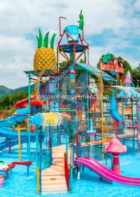 China Commercial Water Playground with FRP Slide 8x6m for Kids Capacity 100 for sale