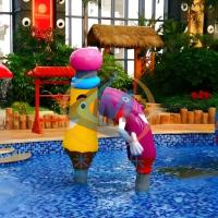 China FRP Pencil Shape Water Spray Splash Pad 0.8m Dia 1.9m Height for Kids Play for sale