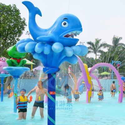 China FRP Water Spray Whale Splash Pad for Kids Commercial Play Pool De40 Pipe Custom Color for sale