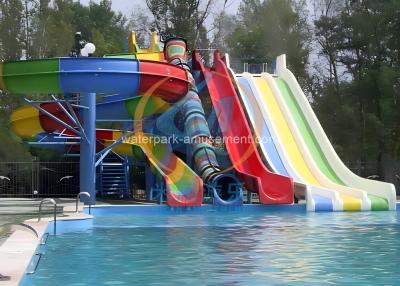 China Customizable FRP Water Park Slide 5M 7M 9M Height Fiberglass Rainbow Slide for sale