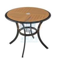 China 80x74cm Outdoor Plywood Round Table with Hole Aluminum Frame Waterproof for sale