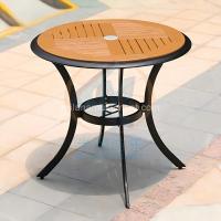 China 80x74cm Outdoor Plywood Round Table with Hole Aluminum Frame Waterproof for sale