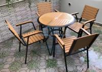 China 80x74cm Outdoor Plywood Round Table with Hole Aluminum Frame Waterproof for sale