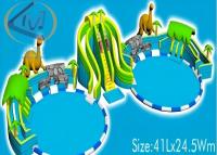 China Commercial Outdoor Inflatable Water Park 100x50m with Water Slide Custom PVC for sale