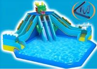 China Commercial Outdoor Inflatable Water Park 100x50m with Water Slide Custom PVC for sale