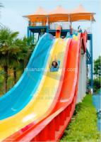 China Fiberglass Racer Body Water Slide 12m Platform Height Hot Dipped Galvanized Steel for sale