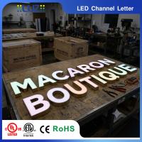 China Brushed Gold Metal Casing Macaron Colors Internal Lighting LED Letter For Boutique Fashion Shop for sale