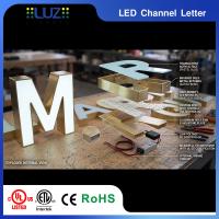 China Brushed Gold Metal Casing Macaron Colors Internal Lighting LED Letter For Boutique Fashion Shop for sale