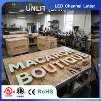 China Brushed Gold Metal Casing Macaron Colors Internal Lighting LED Letter For Boutique Fashion Shop for sale
