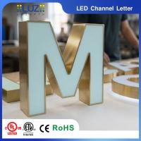 China Brushed Gold Metal Casing Macaron Colors Internal Lighting LED Letter For Boutique Fashion Shop for sale